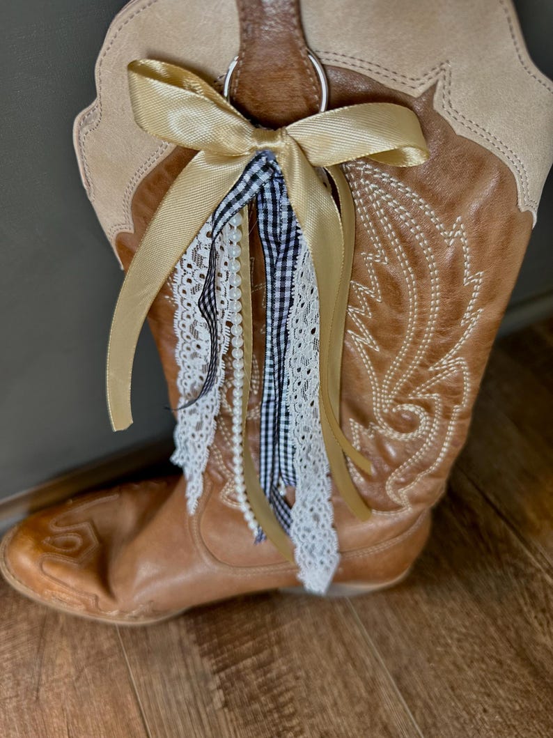 Boot Ribbon Accessory Gold and Black With Pearls Purdue Colors! - Etsy