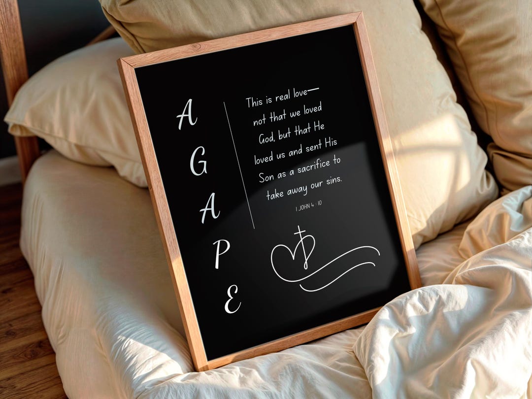 Agape Love Scripture Print - 1 John 4:10 Christian Wall Art (digital ...