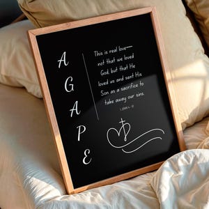 Agape Love Scripture Print - 1 John 4:10 Christian Wall Art (digital ...