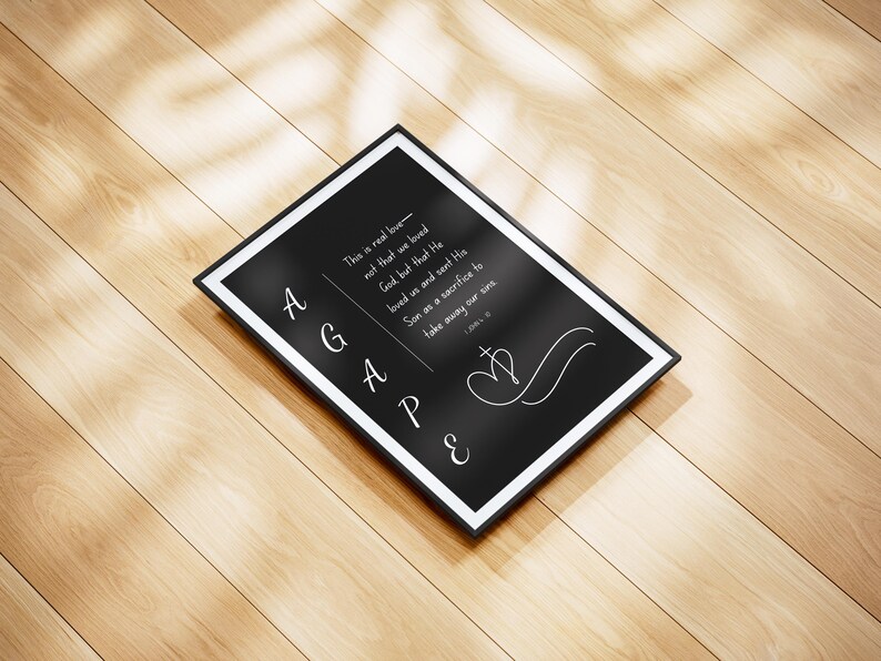 Agape Love Scripture Print - 1 John 4:10 Christian Wall Art (digital ...