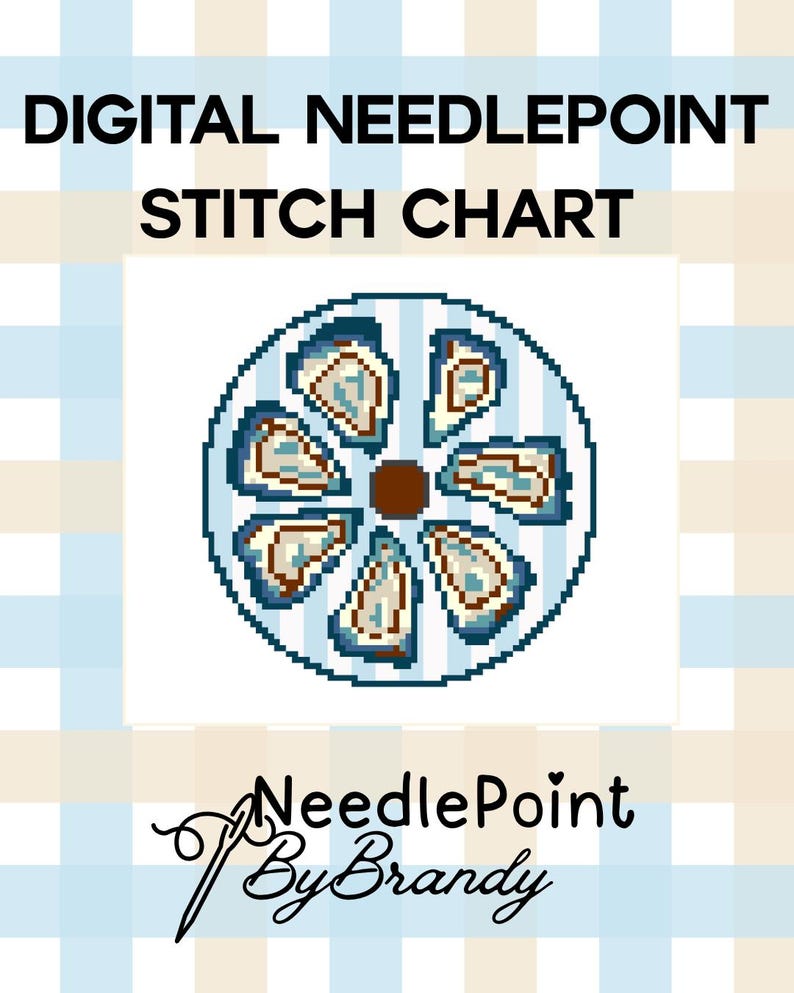 Oysters Needlepoint Pattern | Stitch Chart (digital Download) - Etsy