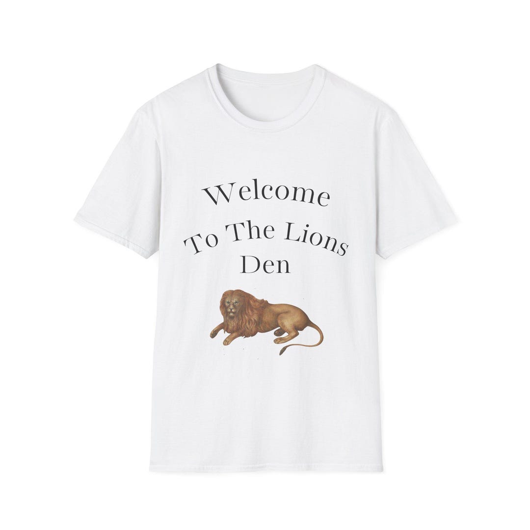 Welcome to the Lion's Den Chit T-shirt | Vintage Lion Illustration - Etsy