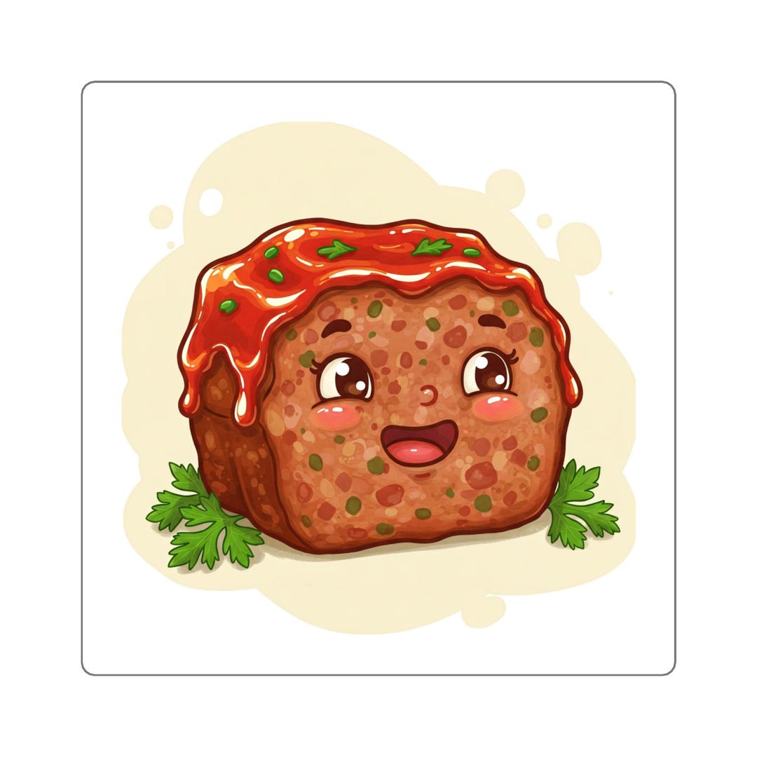 Cute Meatloaf Character Sticker / Decal - Etsy