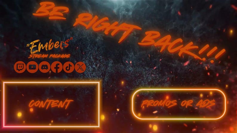 Embers Stream Overlay Template for Twitch, Youtube, Tiktok, OBS. Fiery ...