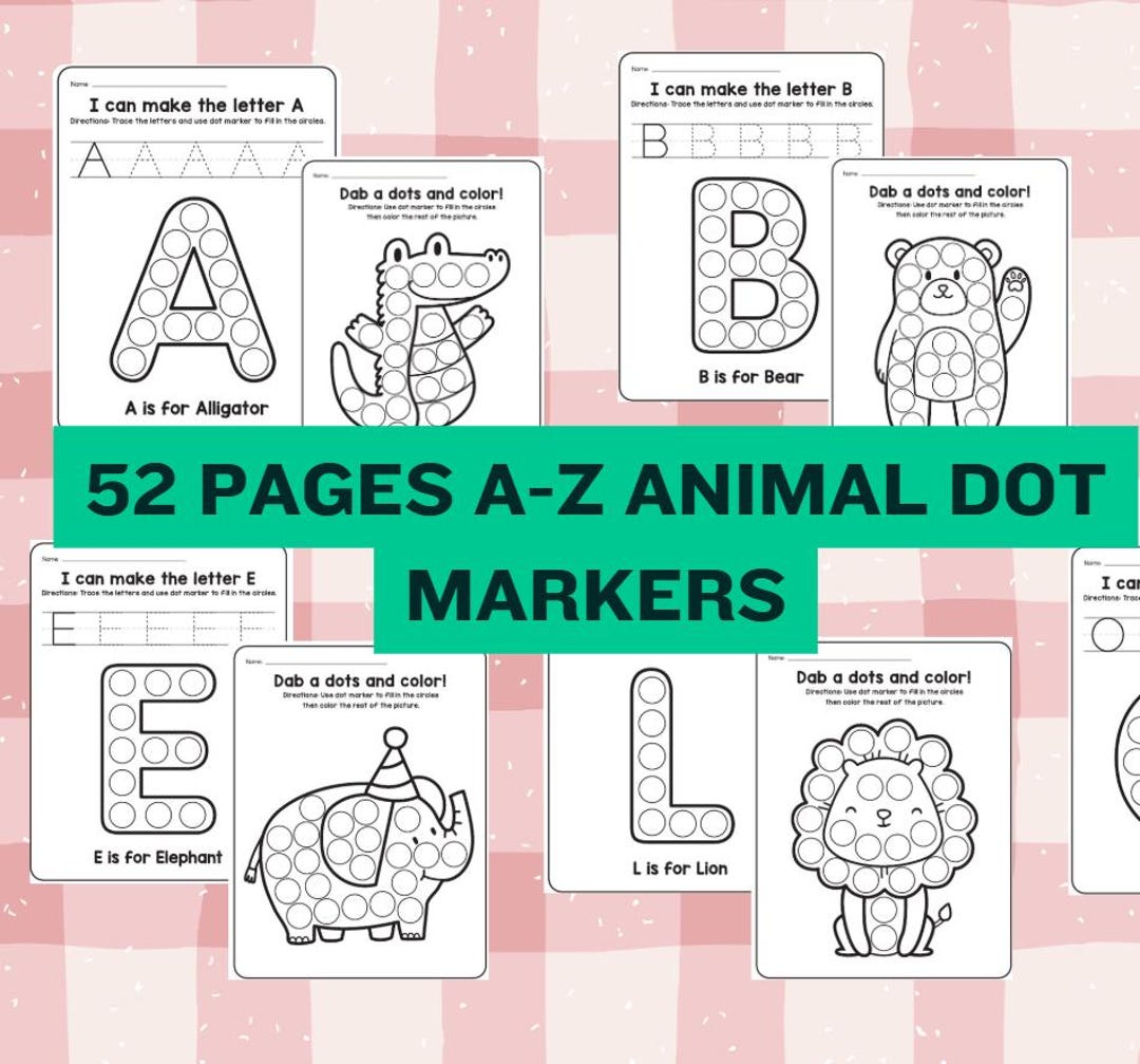 Kids Dot Marker Coloring Pages | 50 Animal Dot Marker Printables | Do-a ...