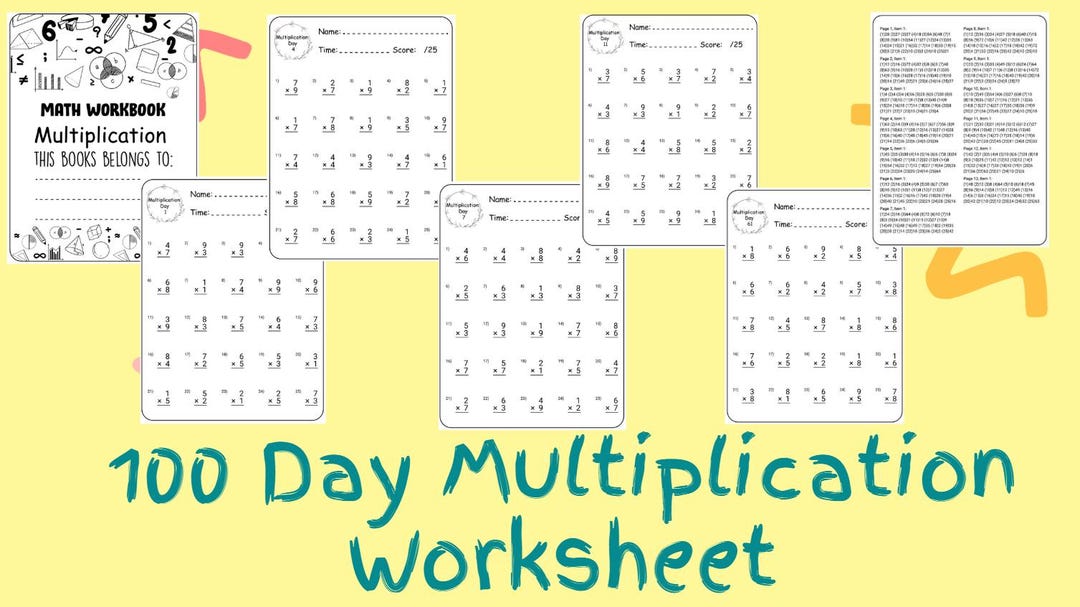 100 Days of Multiplication Practice for Kids | Daily Math Worksheets ...