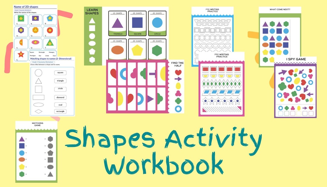 Shapes Activity Book for Kids | Learn, Trace & Color Shapes | Pre ...