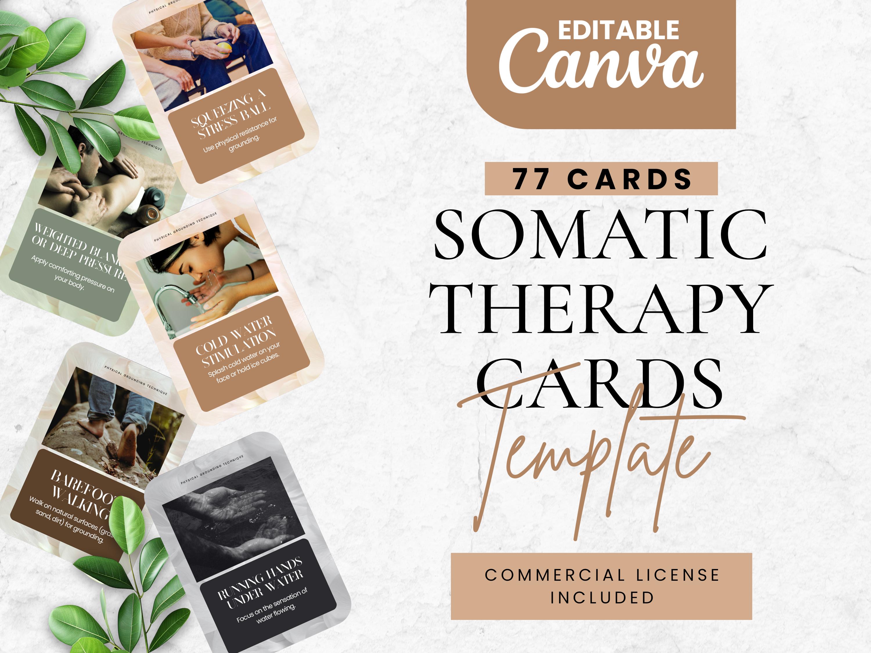 Somatic Therapy Grounding Cards Canva Template | 77 Editable Techniques ...