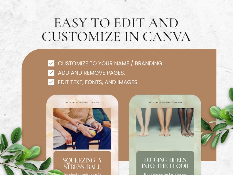 Somatic Therapy Grounding Cards Canva Template | 77 Editable Techniques ...