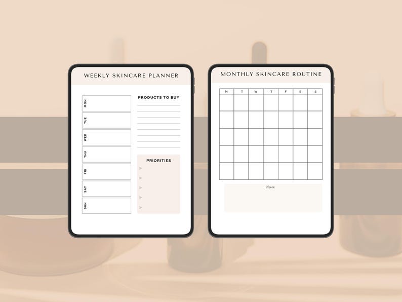 Achieve Glowing Skin Planner | Skincare Routine Tracker | Beauty ...