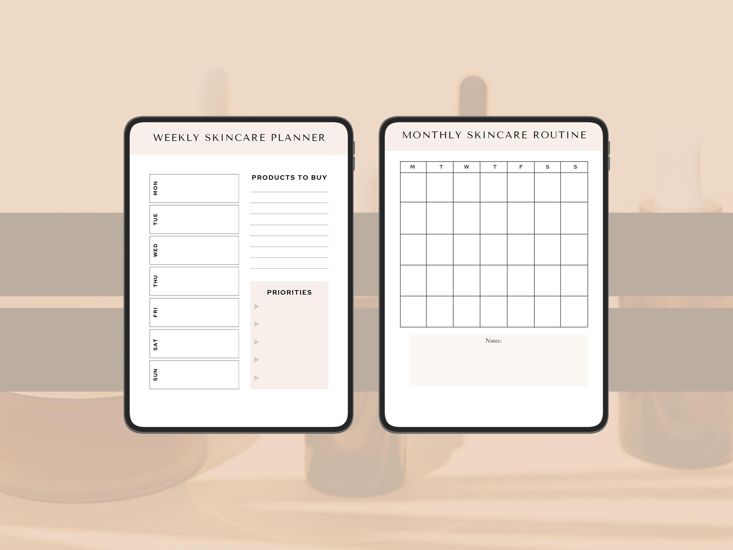 Achieve Glowing Skin Planner | Skincare Routine Tracker | Beauty ...