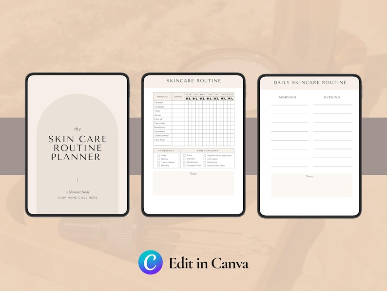 Achieve Glowing Skin Planner | Skincare Routine Tracker | Beauty ...