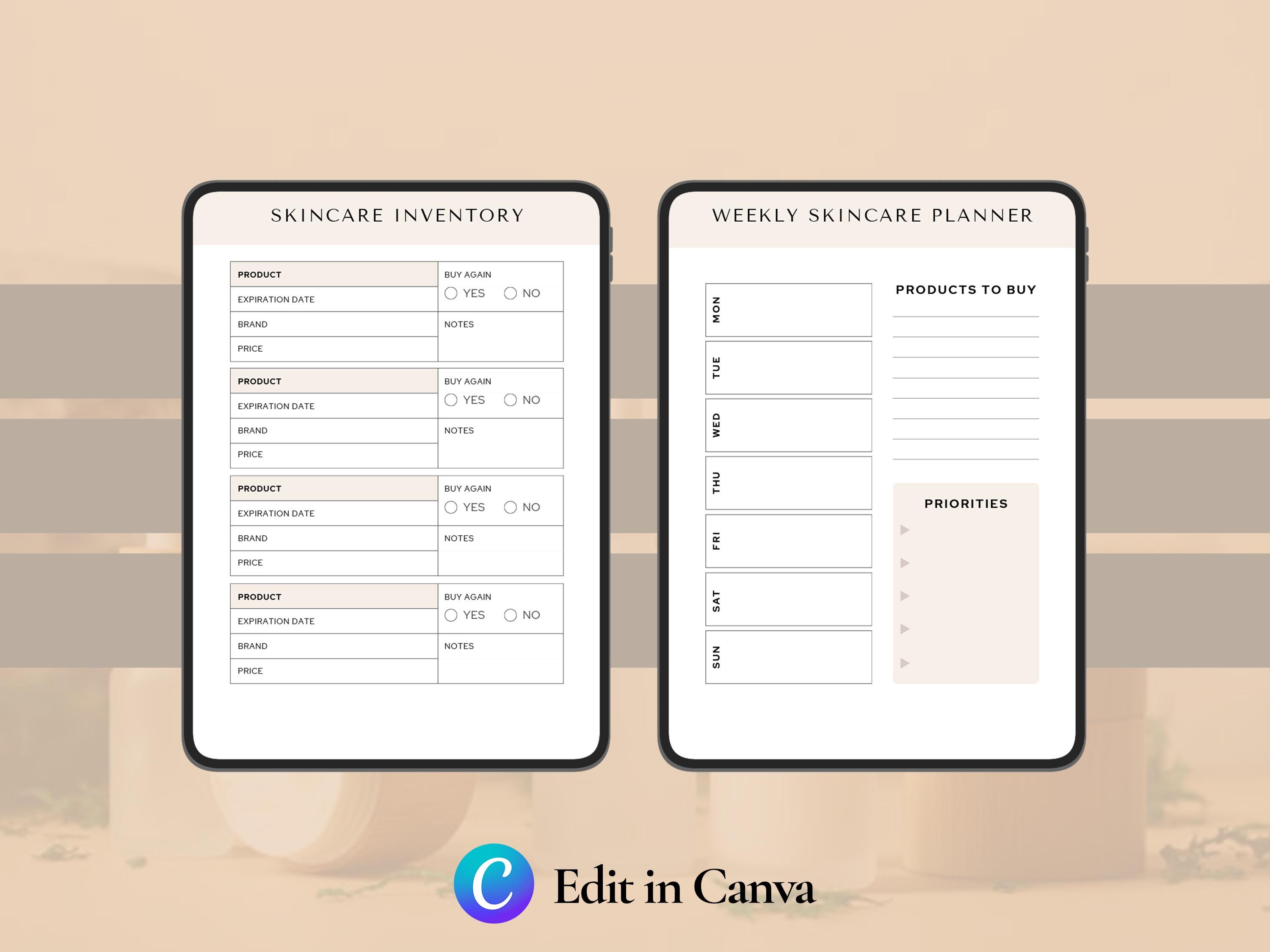 Achieve Glowing Skin Planner | Skincare Routine Tracker | Beauty ...