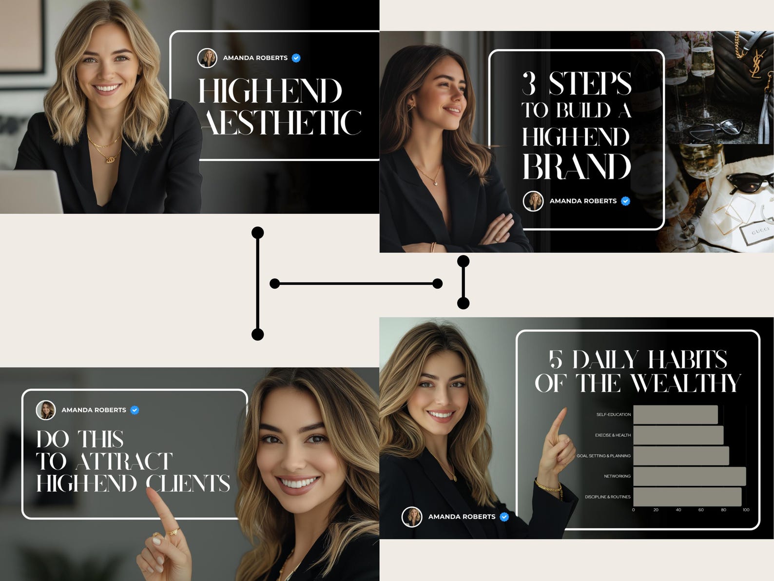 Luxury Youtube Thumbnails - 10 Black Aesthetic Templates, Editable ...