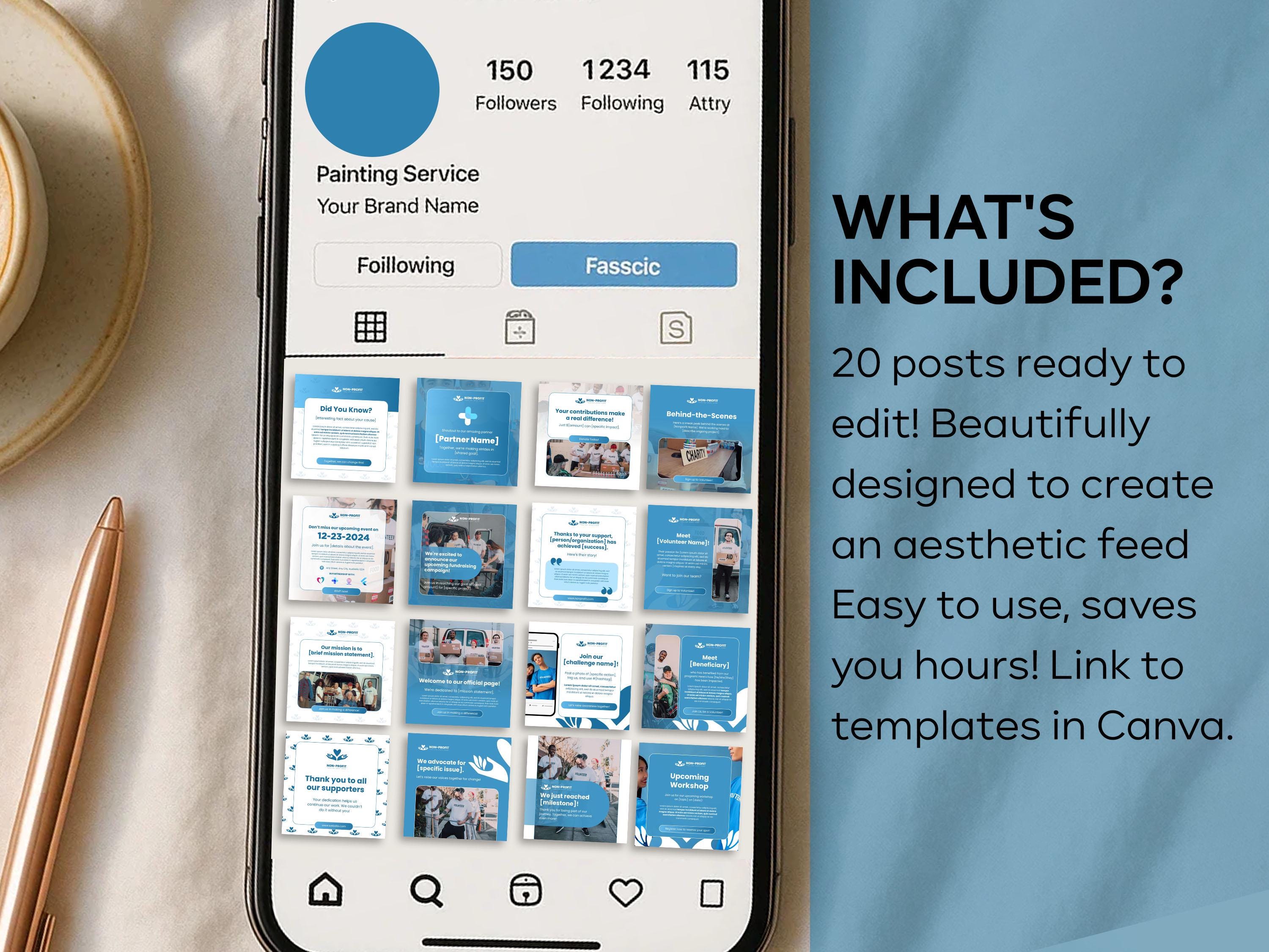 Nonprofit Social Media Post Templates, Editable Canva Posts for Charity ...