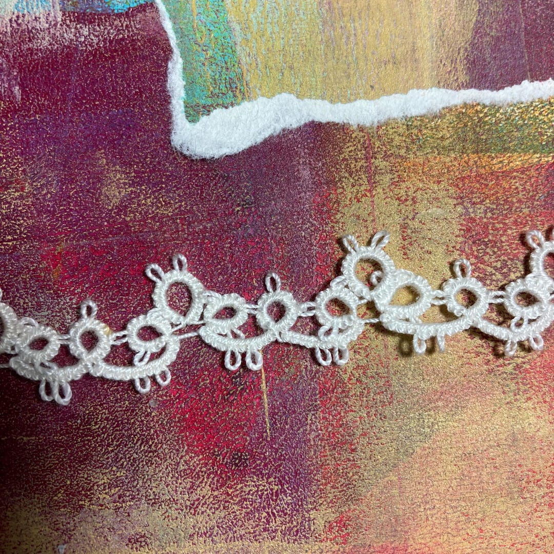 Vintage Hand Tatted Lace Tatting Trim Junk Journal Collectible Tatting ...
