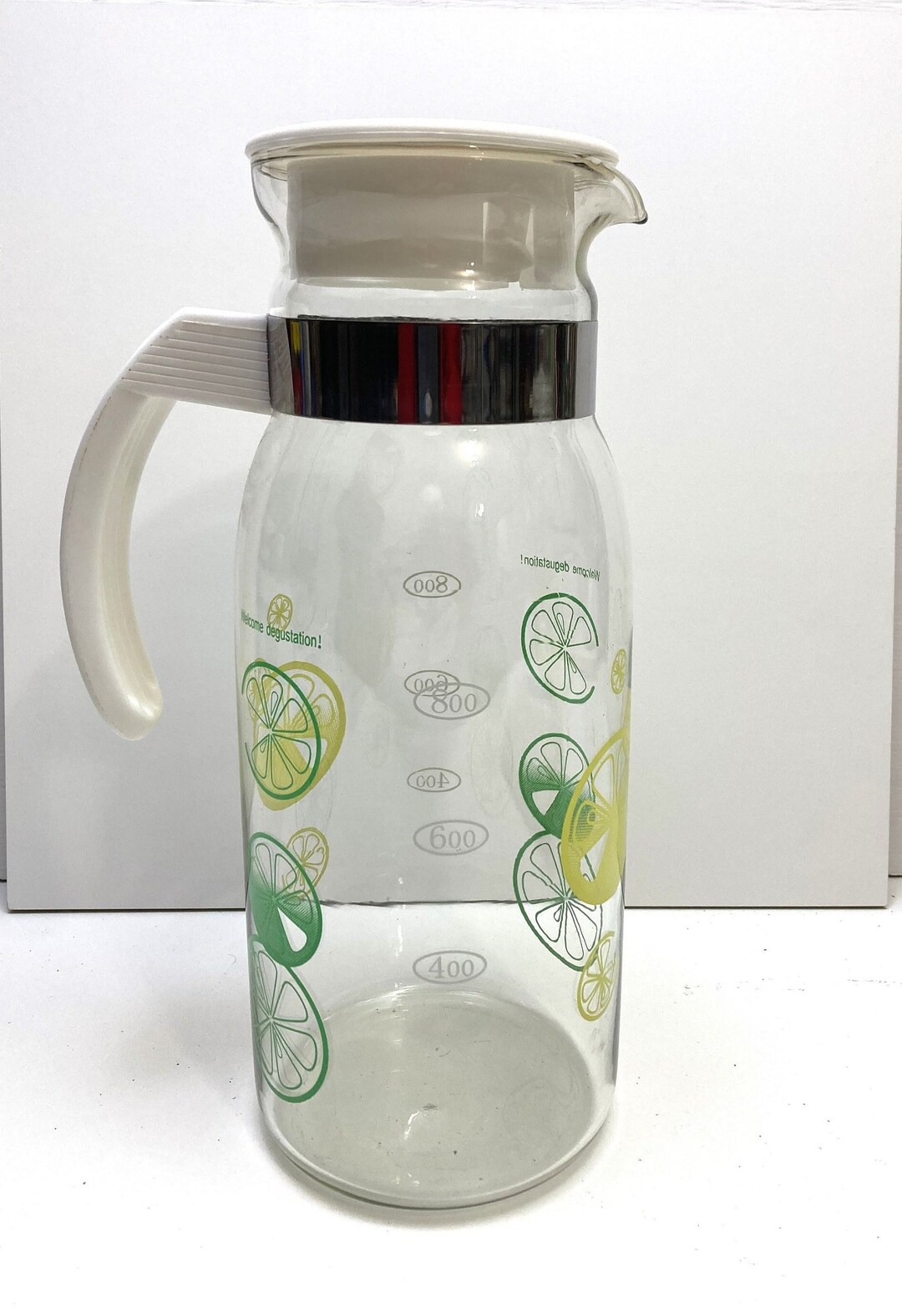 Pyrex Vintage Glass Pitcher Carafe Lemon Lime - Etsy