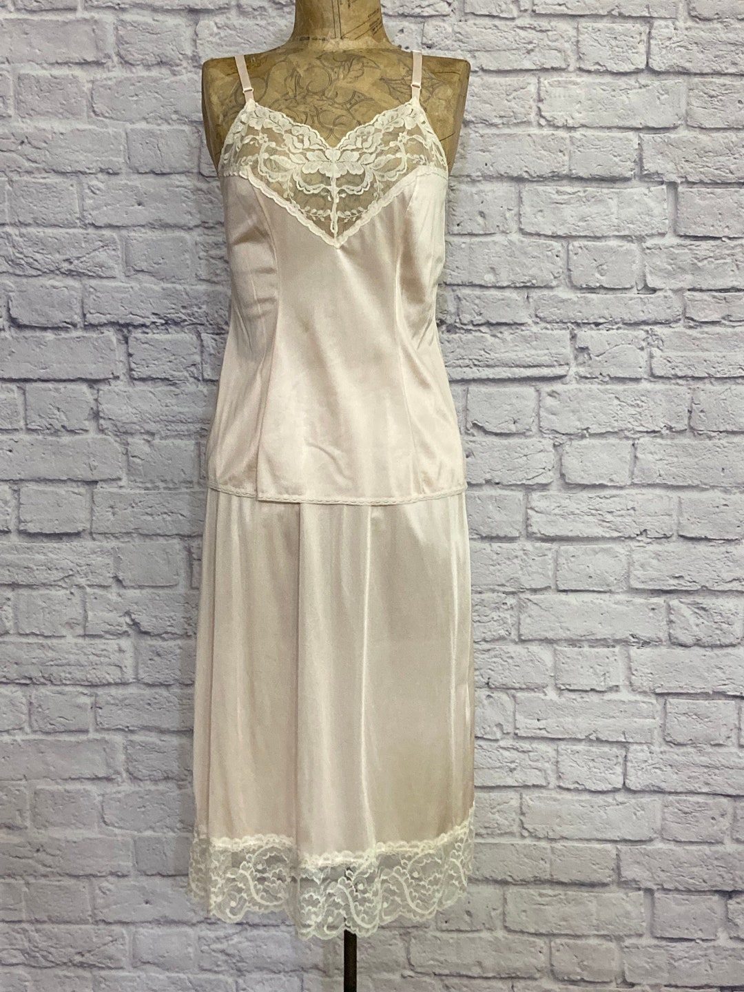 Vintage Vassarette Half Slip & Cami Slip Set With Lace Size Small Label ...