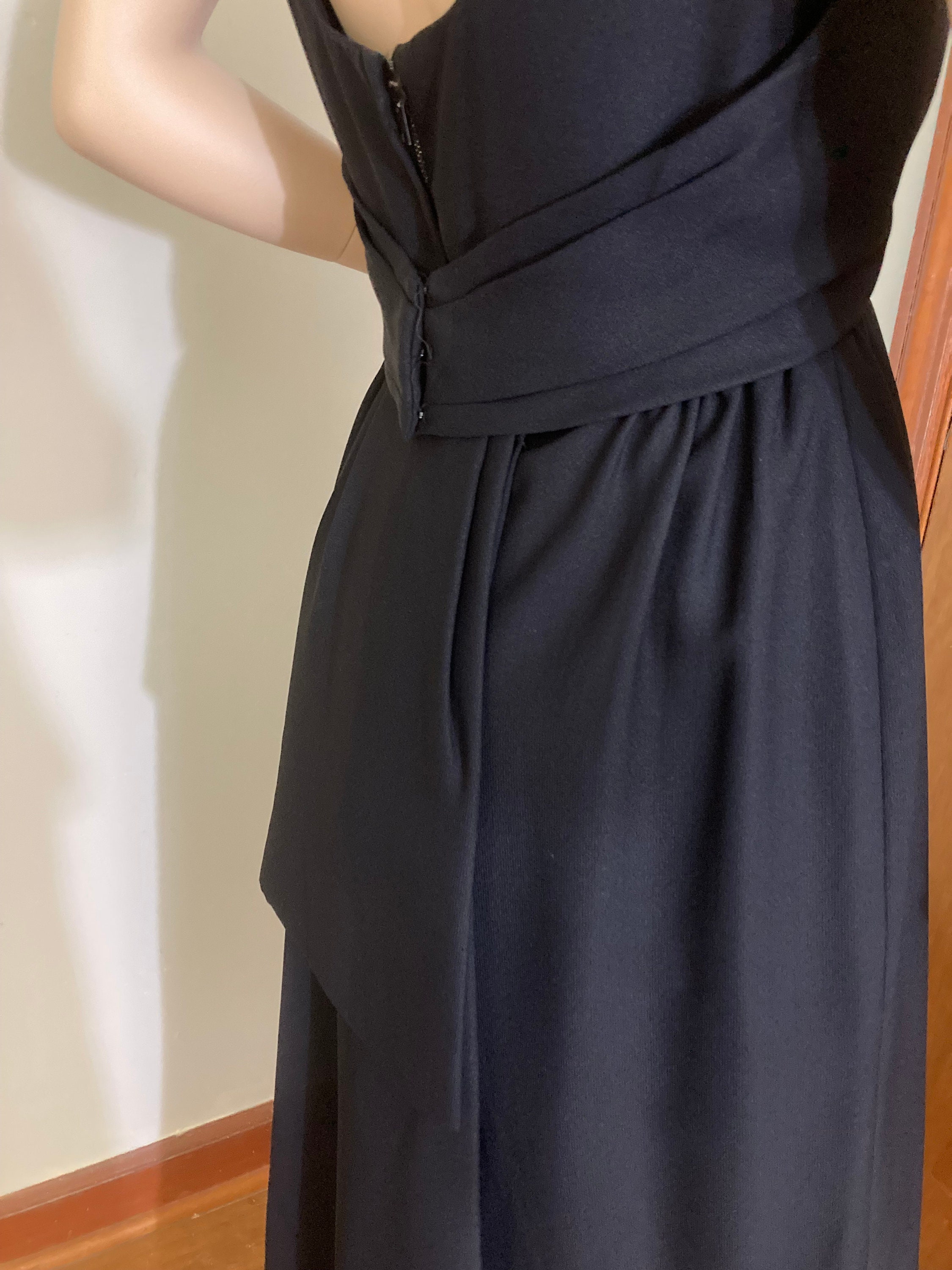 Vintage 1960's Audrey Formal Gown stephen O'grady Black Evening Dress ...