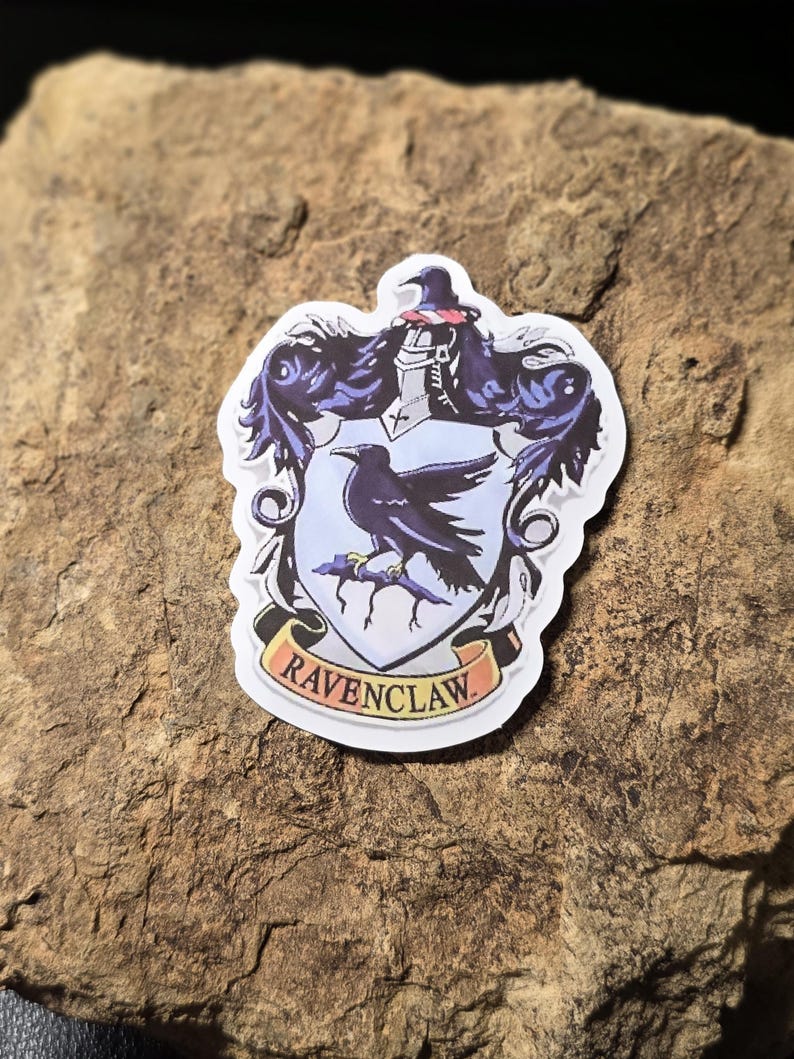 Ravenclaw Shield Harry Potter Hogwarts Wand Crest Sticker, Laptop Decal ...