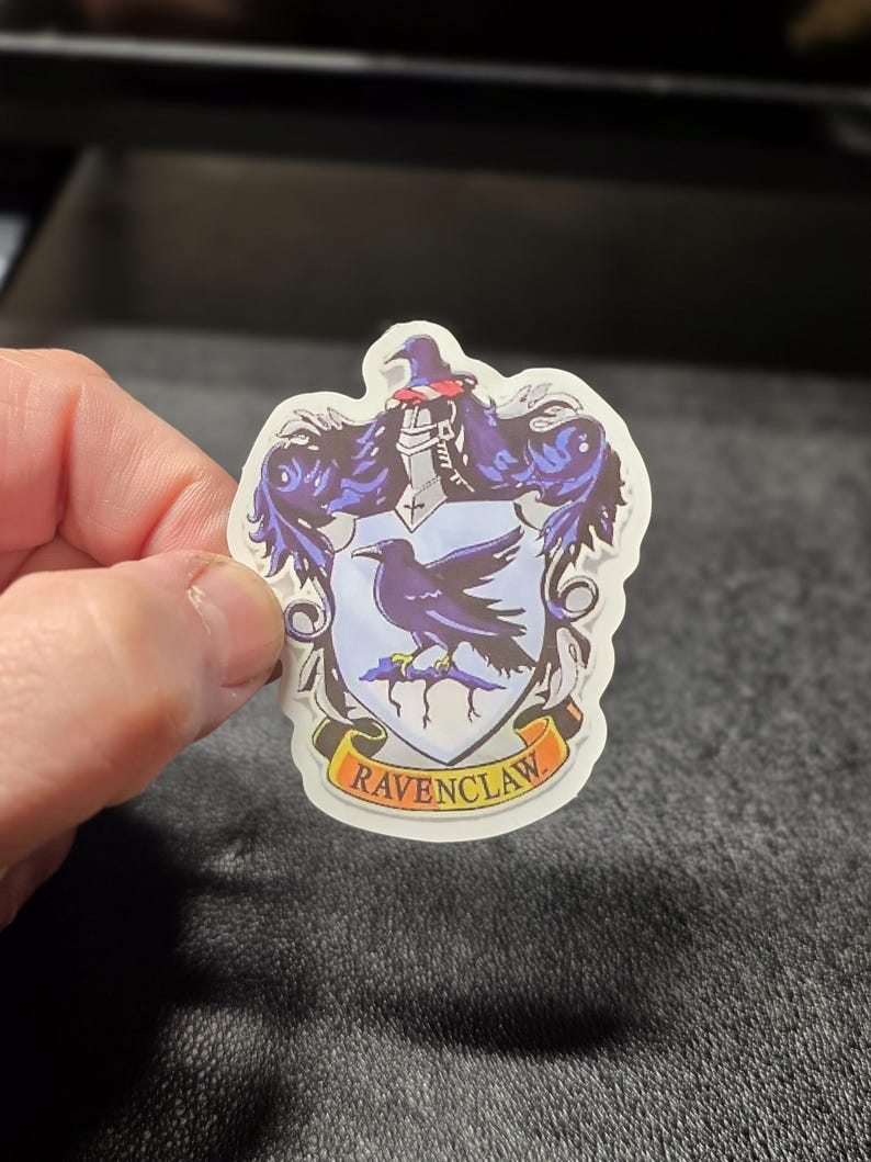 Ravenclaw Shield Harry Potter Hogwarts Wand Crest Sticker, Laptop Decal ...