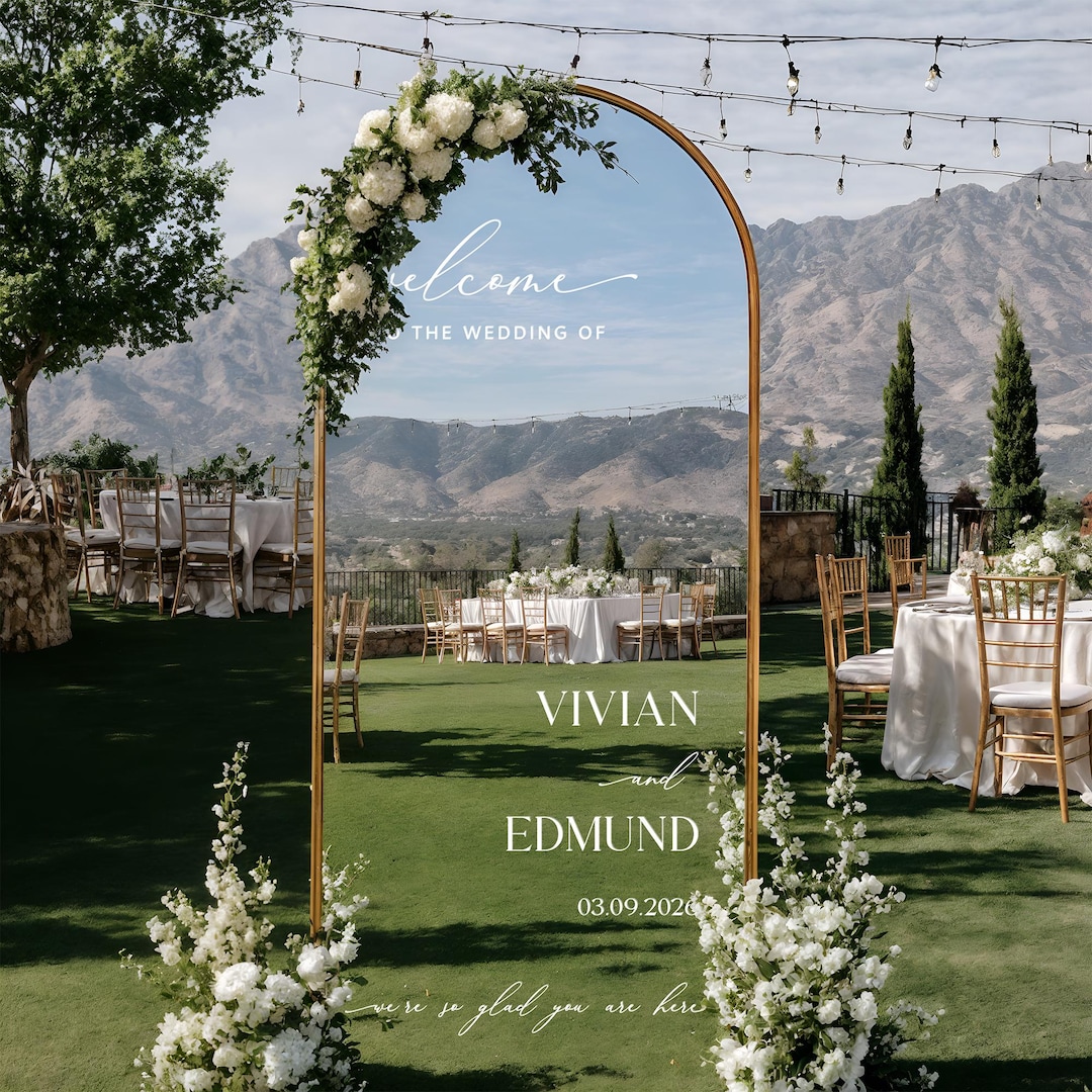 Wedding Mirror Decal, Personalized Welcome Sign, Custom Sticker ...