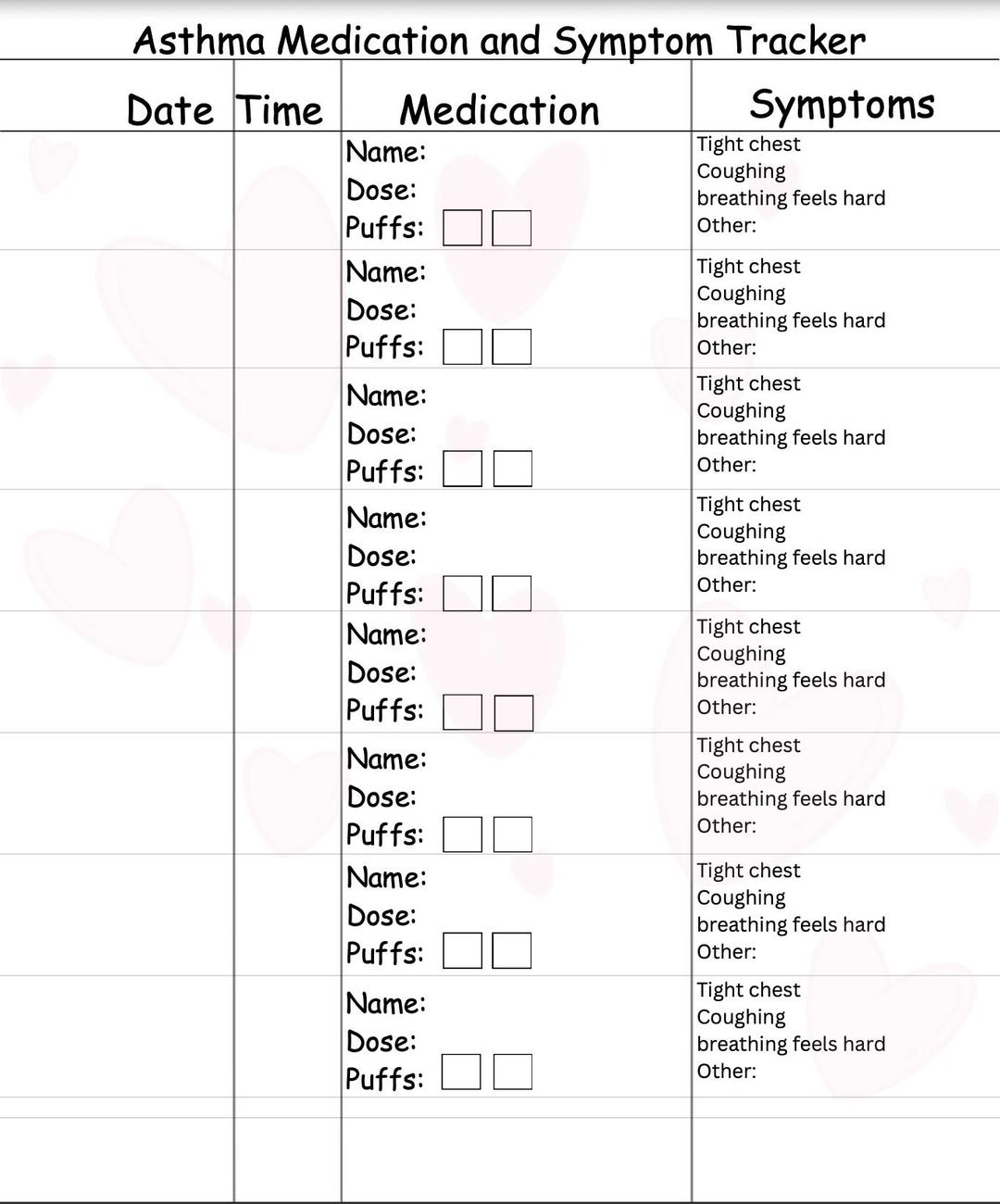 Kids Medication and Symptom Tracker Bundle | Digital Download | Dog ...