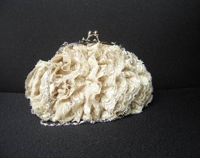 Adorable Puffy Lace Ruffle Clutch/purse BEIGE - Etsy