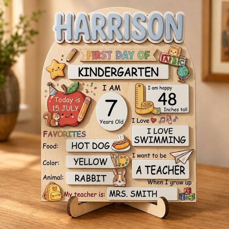 Custom First Day of School Sign,preschool Back to School Board Kid Gift ...