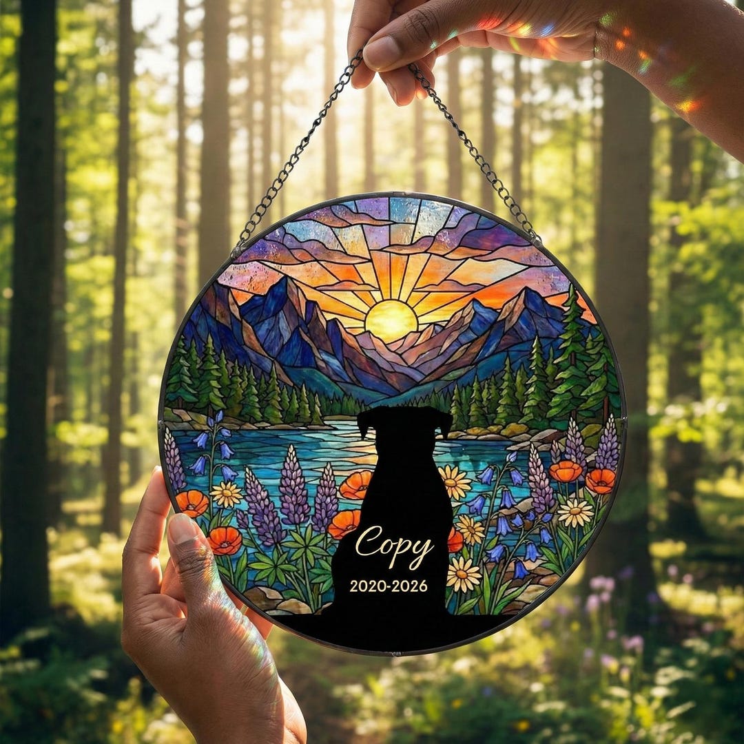 Personalized Dog Memorial Stained Glass Suncatcher,pet Memorial,loss of ...
