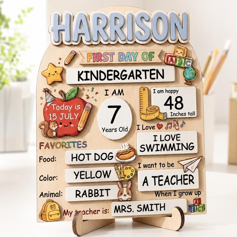 Custom First Day of School Sign,preschool Back to School Board Kid Gift ...