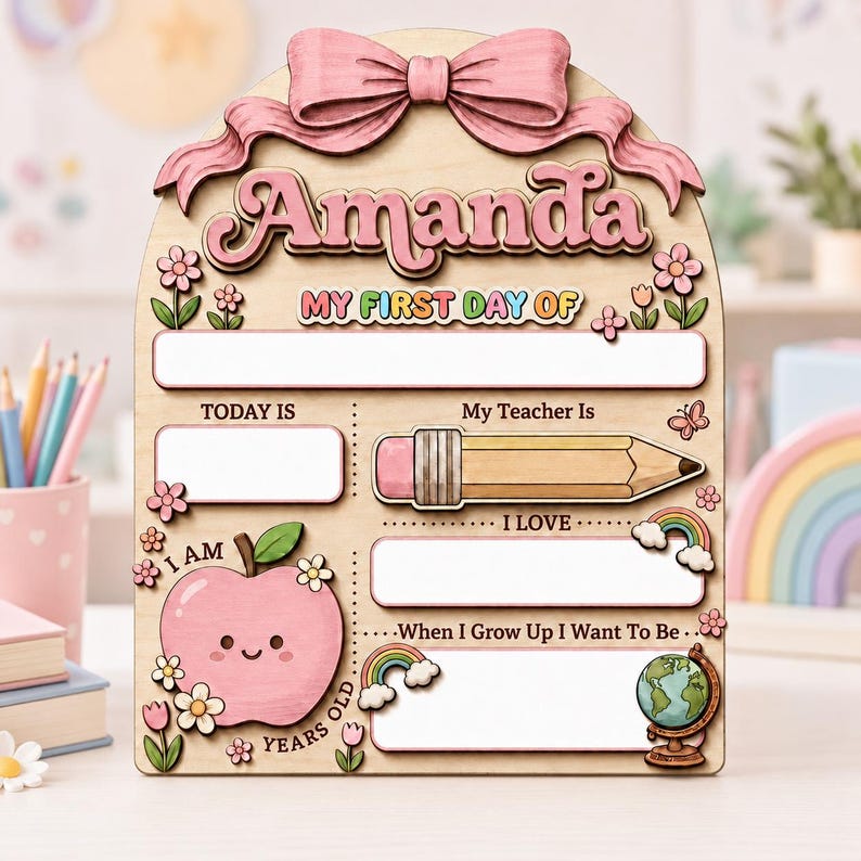 First Day of School Sign, Back to School Sign, Kindergarten 1st Day of ...