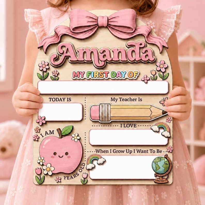 First Day of School Sign, Back to School Sign, Kindergarten 1st Day of ...