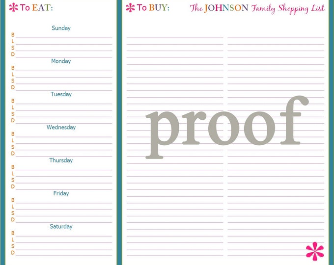 Customized Shopping List - Etsy