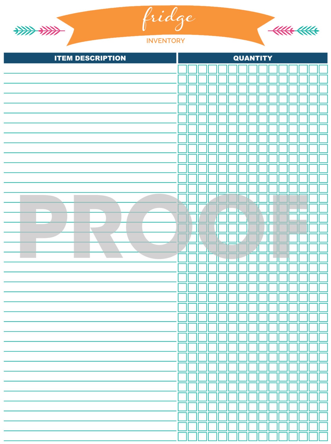 Fridge, Pantry and Freezer Inventory Printables - INSTANT DOWNLOAD - Etsy