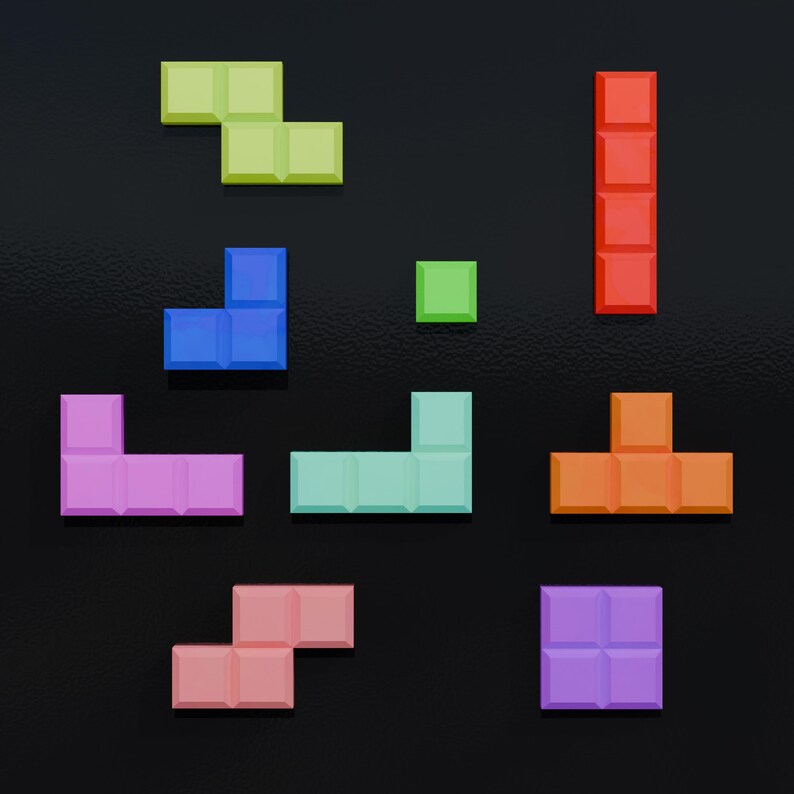 Tetris Fridge Magnet Set – 3D Printable Retro Game Decor (digital ...