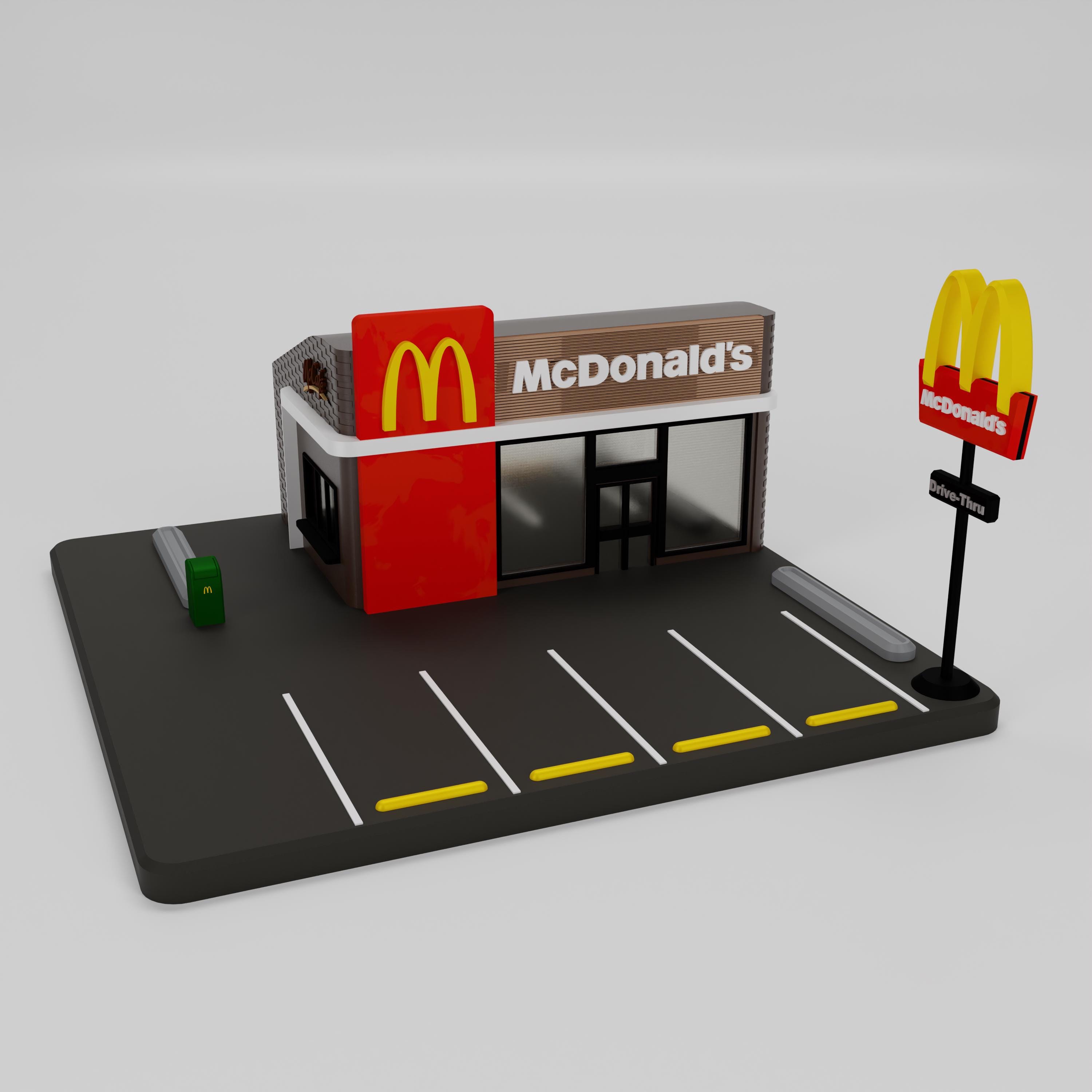 1/64 Scale Fast Food Diorama Garage: Miniature Car Display (digital ...