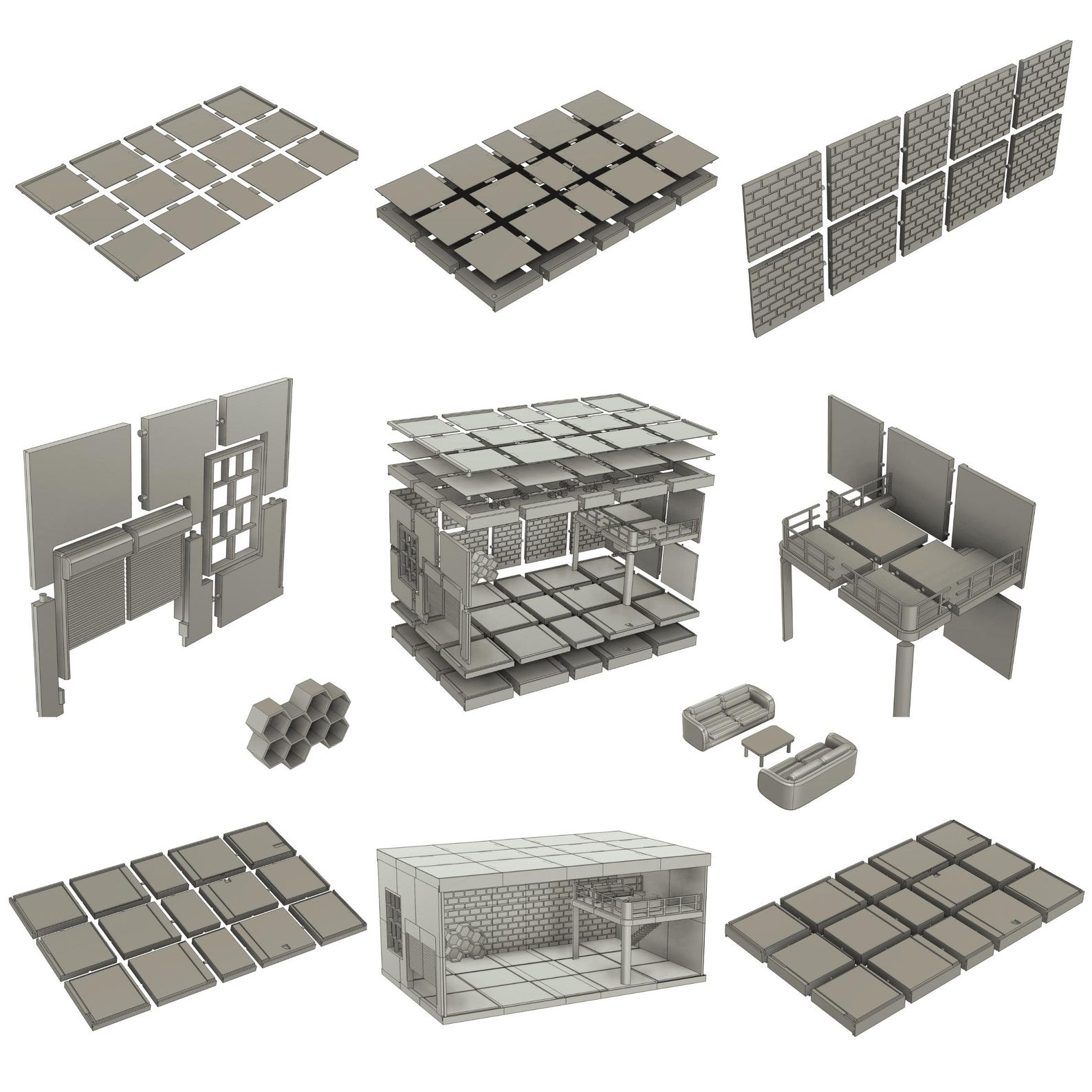 1/18 Scale Modular Garage Diorama Kit STL Files (digital Download) - Etsy