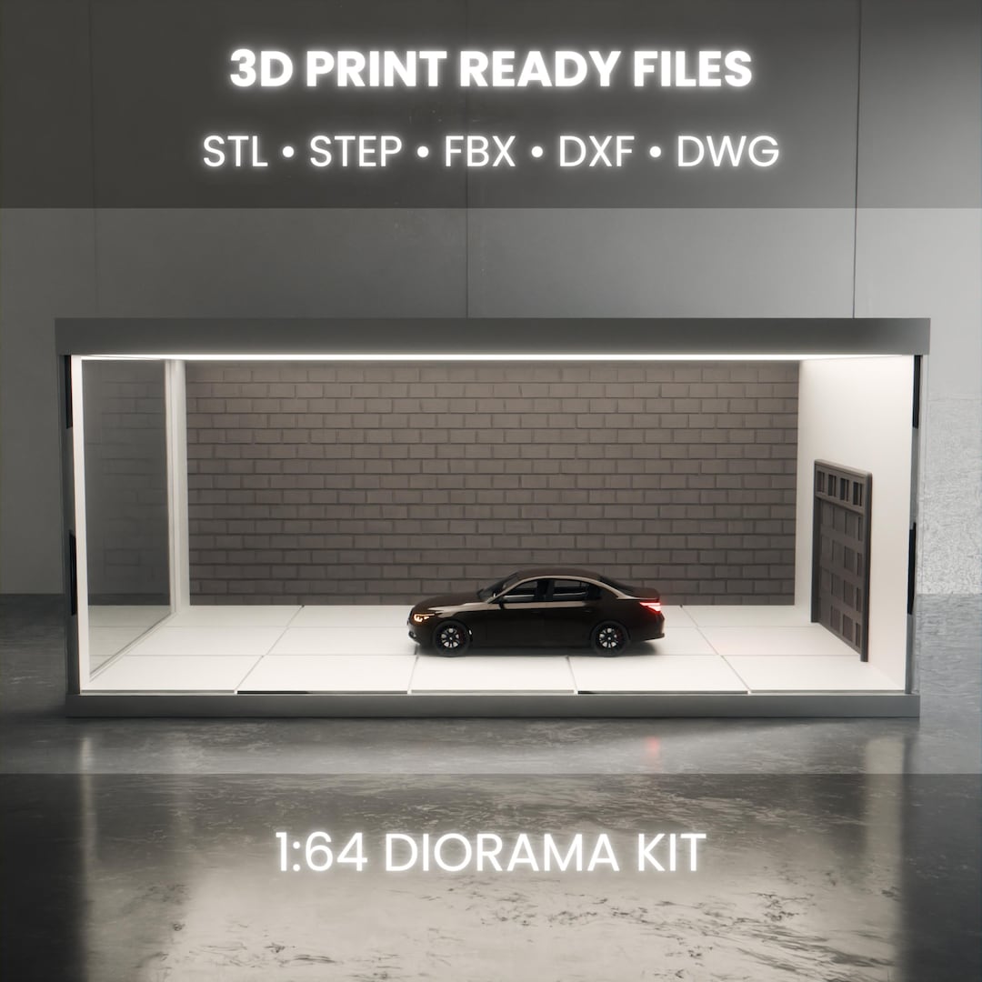 Modern Heritage Showroom | 1:64 Scale Diorama Garage STL | Modular ...