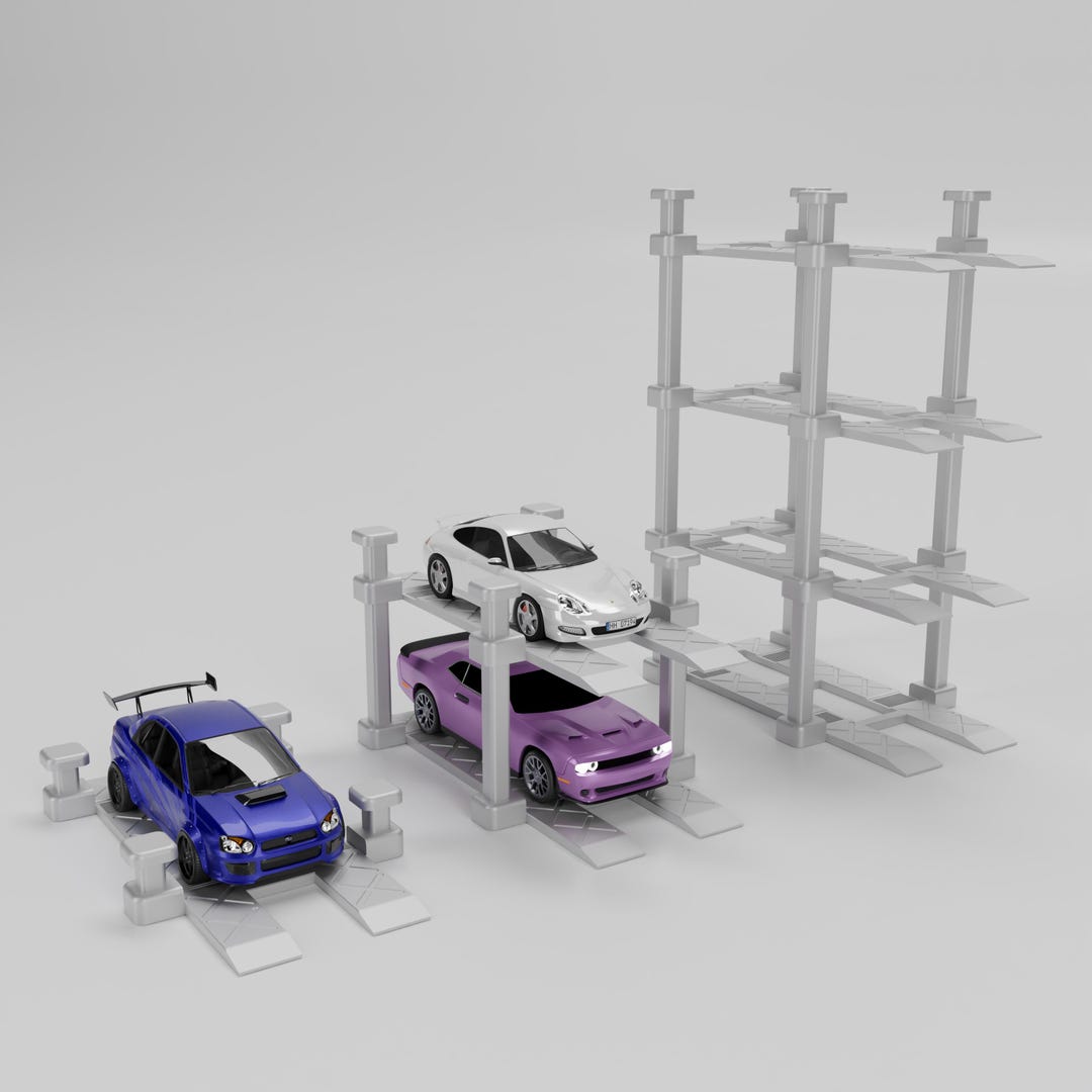 1/64 Scale Modular Car Lift: Stackable Diorama 3D Print Files (digital ...