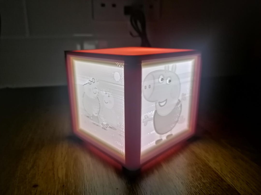 Peppa Pig 3D Printed Lithophane Light Cube - Etsy UK