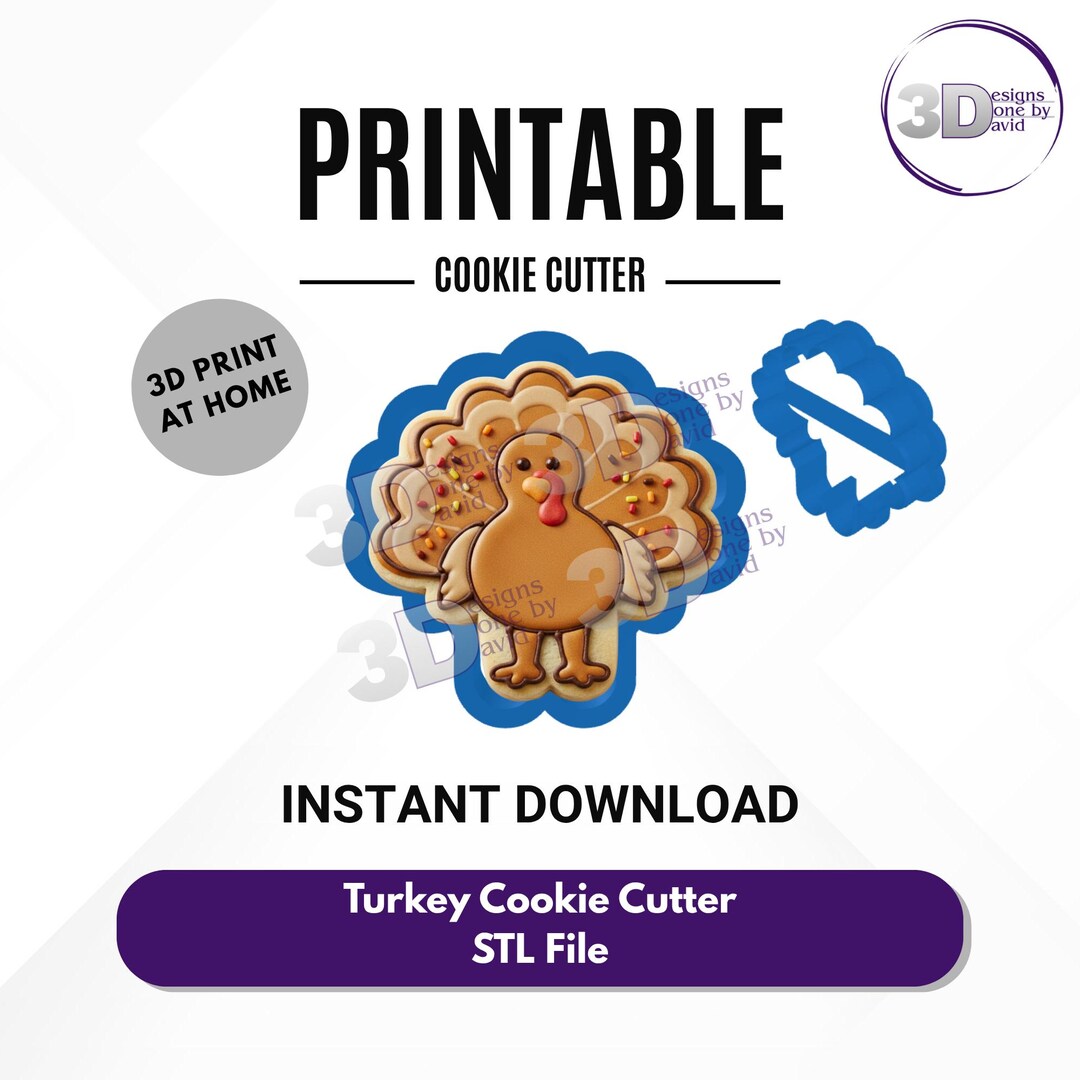 Turkey Cookie Cutter STL File: 3-inch Print (digital Download) - Etsy