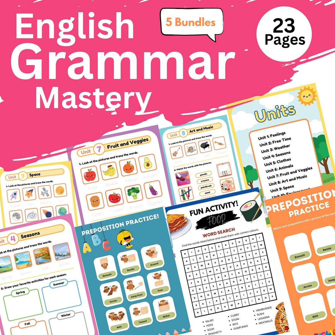 English Grammar Mastery Worksheets for Kids | Fun ESL Activities ...