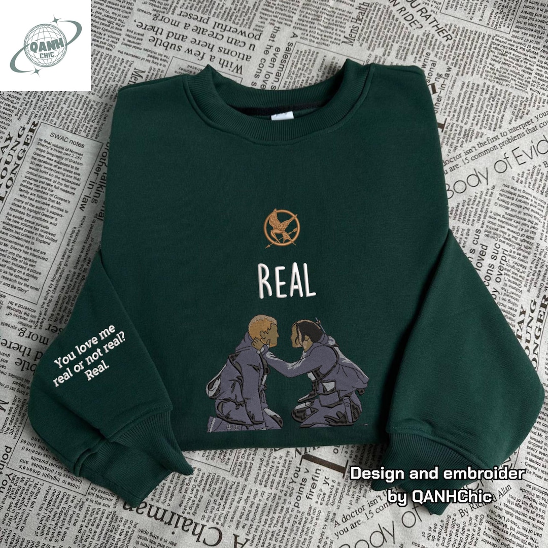 The Hunger Games Katniss and Peeta Embroidered Sweater and Hoodie, You ...