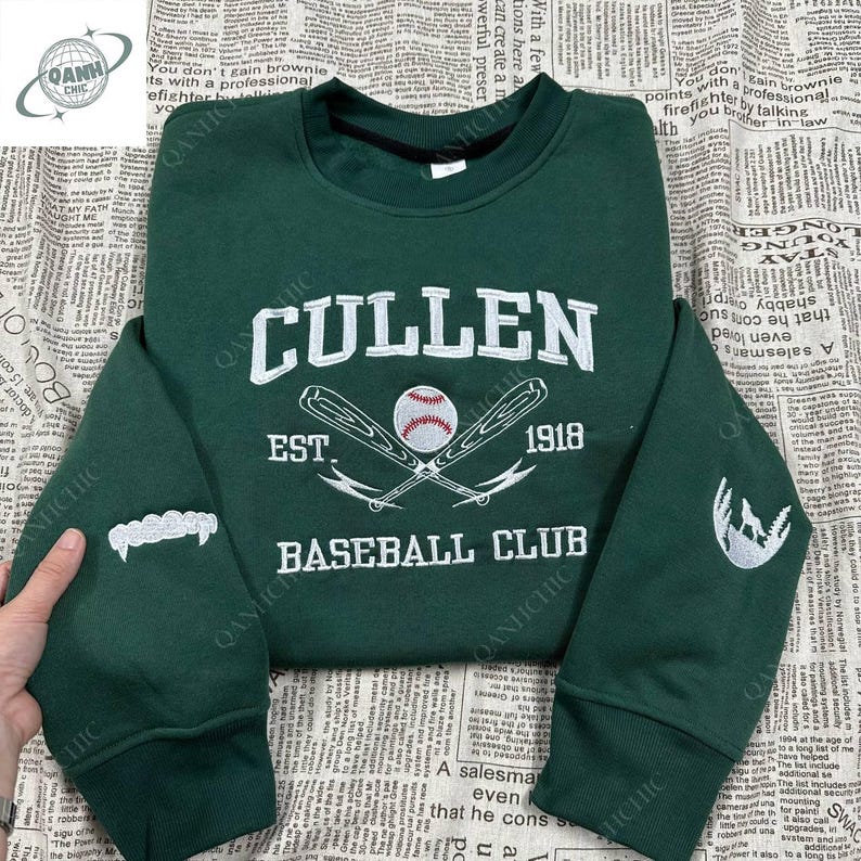 Cullen Baseball Club Embroidered Sweatshirt and Hoodie, Twilight Merch ...