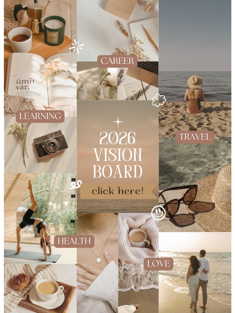 2026 Vision Board Template | Editable Canva | Digital Planner | Goal ...