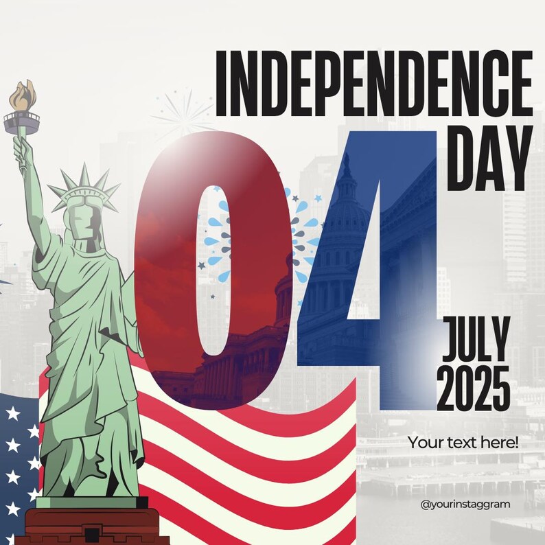 10 Editable 4th of July Canva Templates | Patriotic Social Media ...