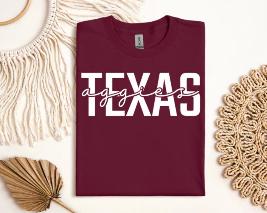 Texas Maroon Tee | Football College Spirit Shirt | Gig - Etsy