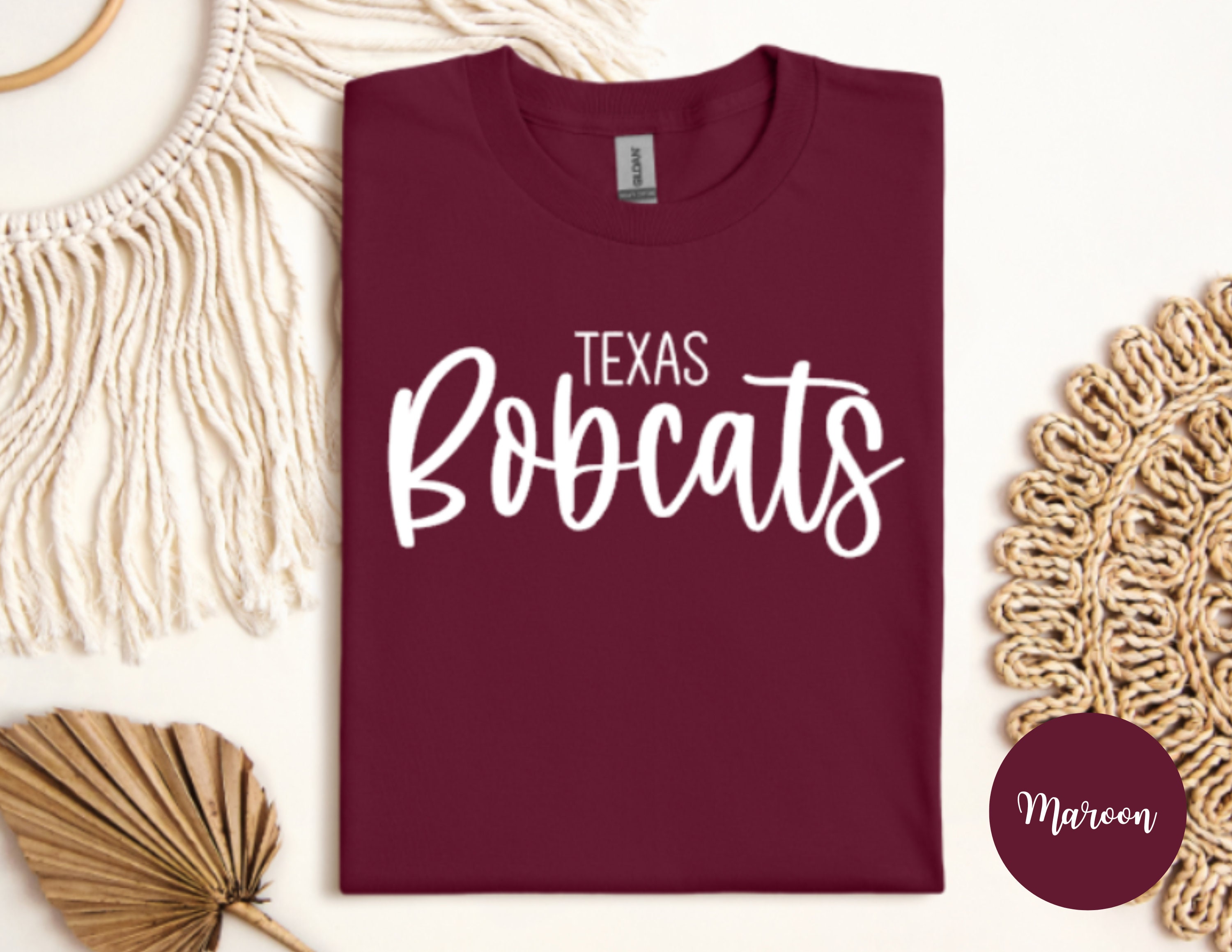 TXST Maroon Tee Bobcat San Marcos Texas - Etsy