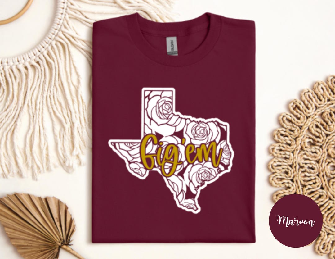 Texas Gig Em Maroon College Station Shirt Only 1 Large Available - Etsy